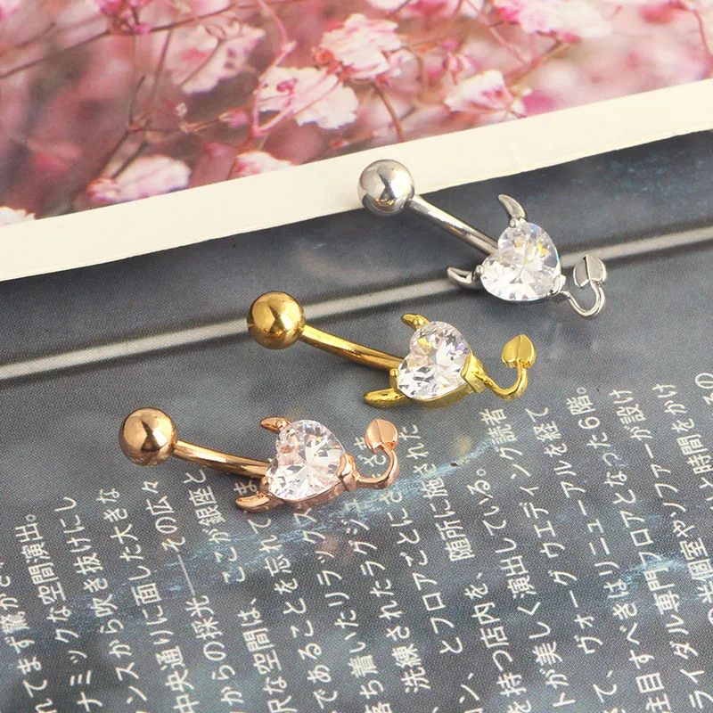 Wholesales Heart Skull Belly Rings Navel Piercing Babrbll For Women 14g ... Wholesales Heart Skull Belly Rings Navel Piercing Babrbll For Women 14g ...