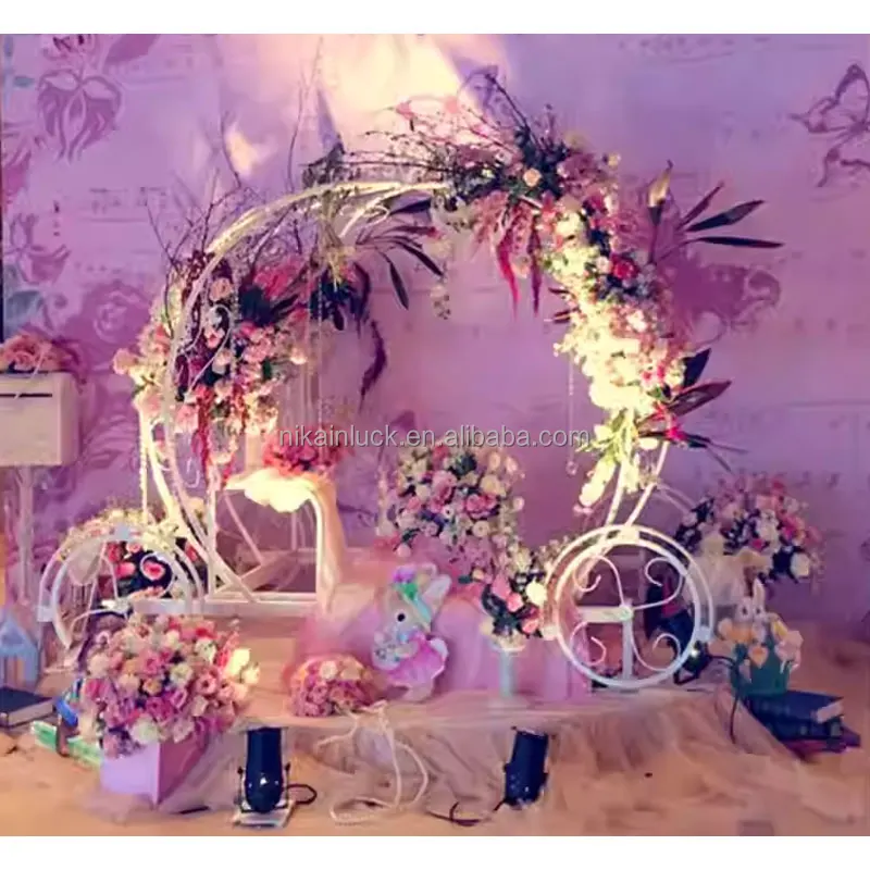 Cinderella Horse Carriage Decor – White Gold Pumpkin Carriage for ...