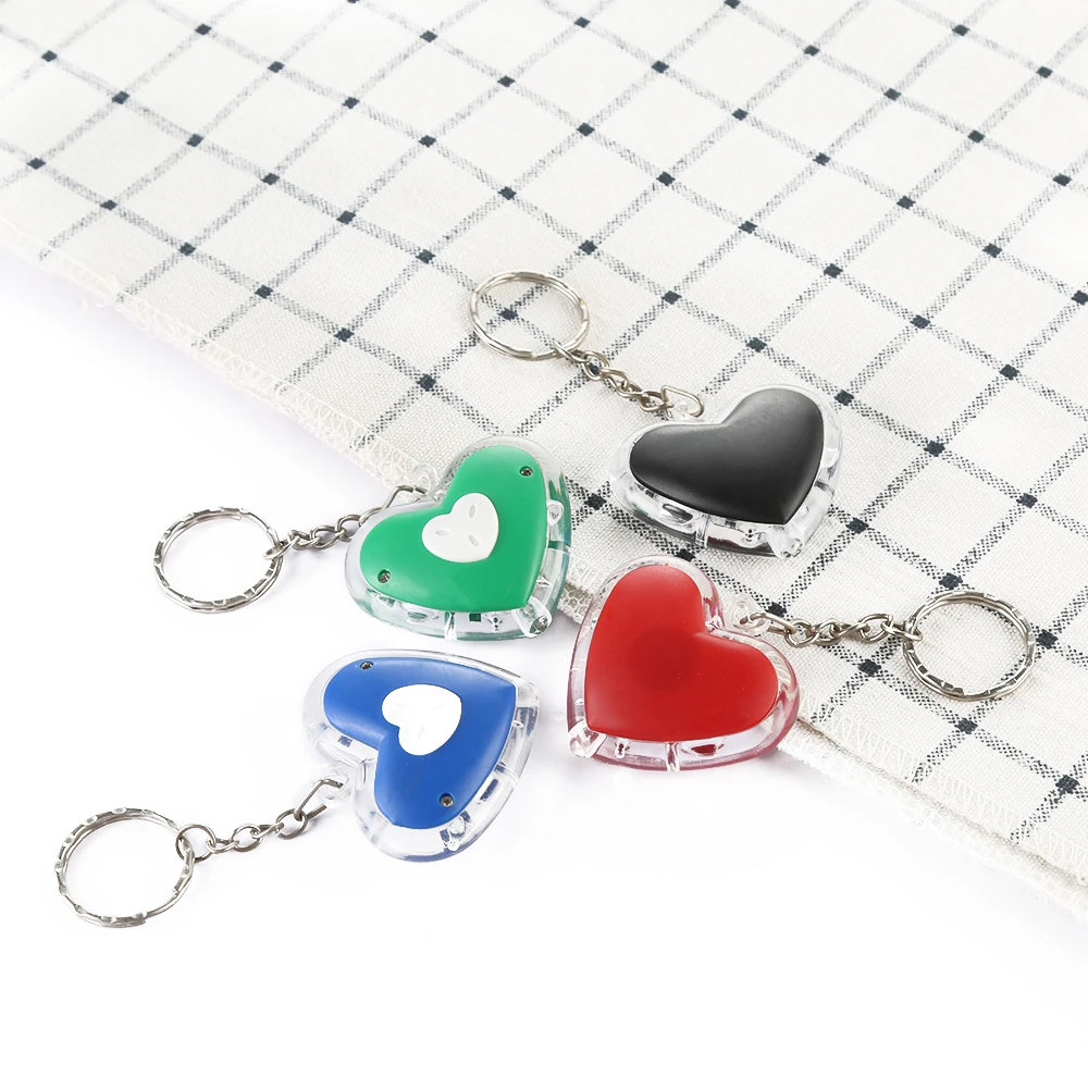 Portable Keychain Heart Shape Mini Led Flashlight Colorful Small Key ...