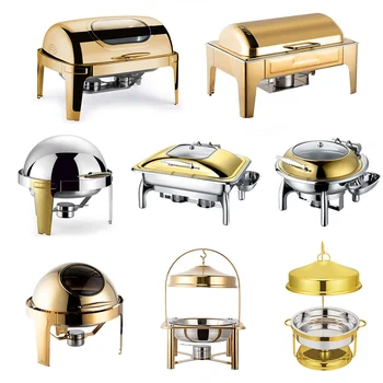 Wedding Roll Top Chaffing Gold Marmite Chauffante Service Traiteur Food ...