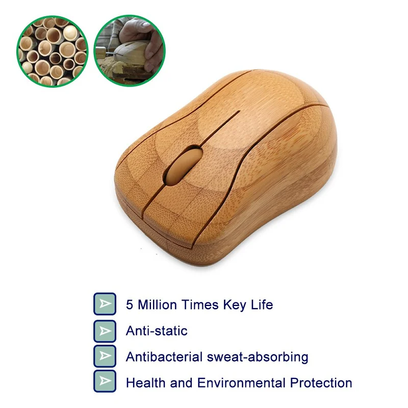 Customized Logo Eco-friendly Bamboo Wireless Mouse Promotional Gift ...