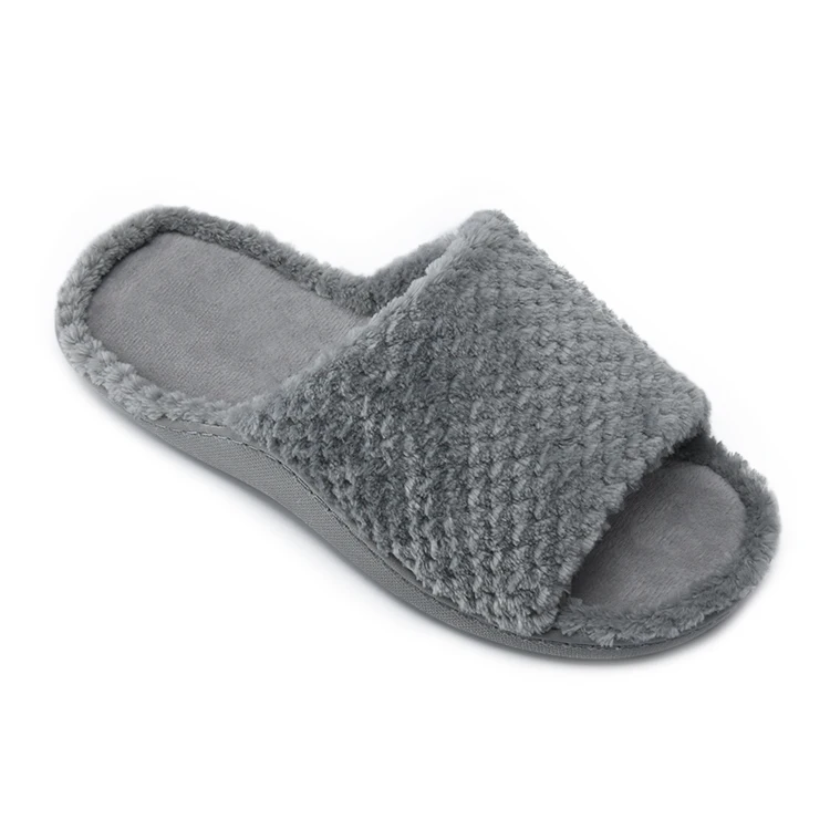 Factory Solid Color Simply Style Pink Grey Flannel Slipper Bedroom ...