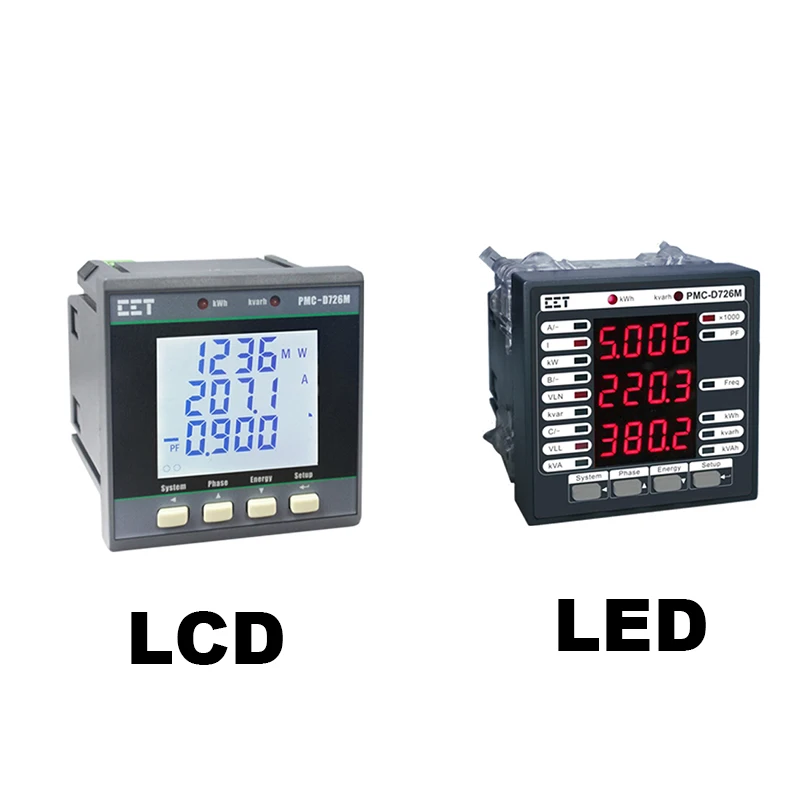 Cet Pmc-d726m Three Phase Backlight Lcd Digit Multifunction Panel Power Meter - Buy Three Phase ...