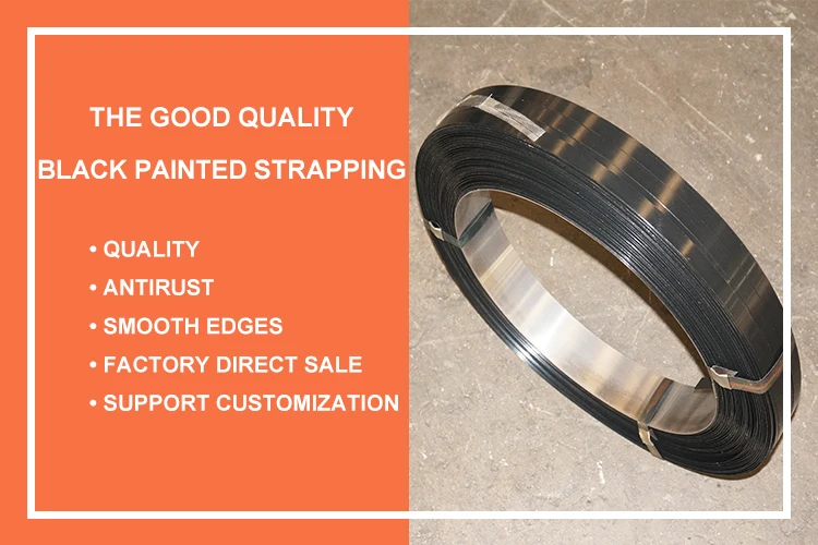 Fanghua 40kg Black Painted Steel Strapping Oscillated Steel Strap For ...