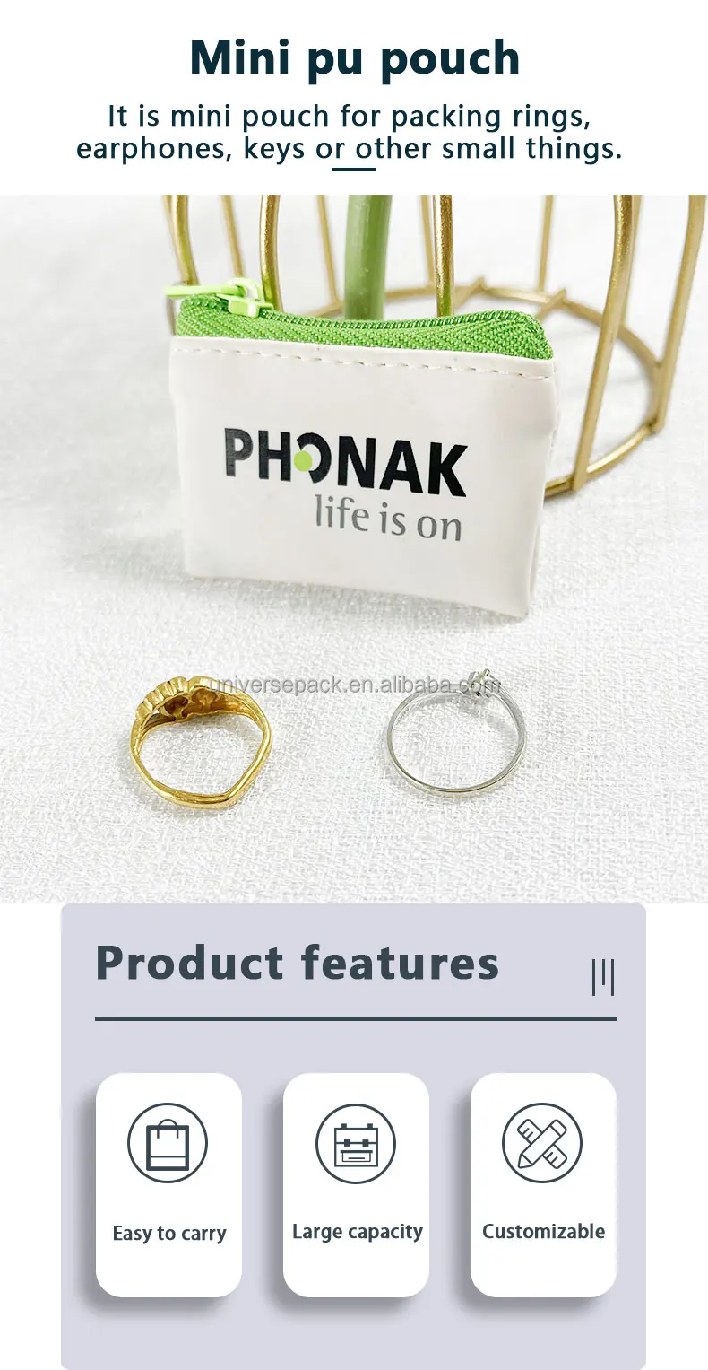 Custom Mini Pu Pouch Good For Packing Rings Earphones Keys Wholesale ...