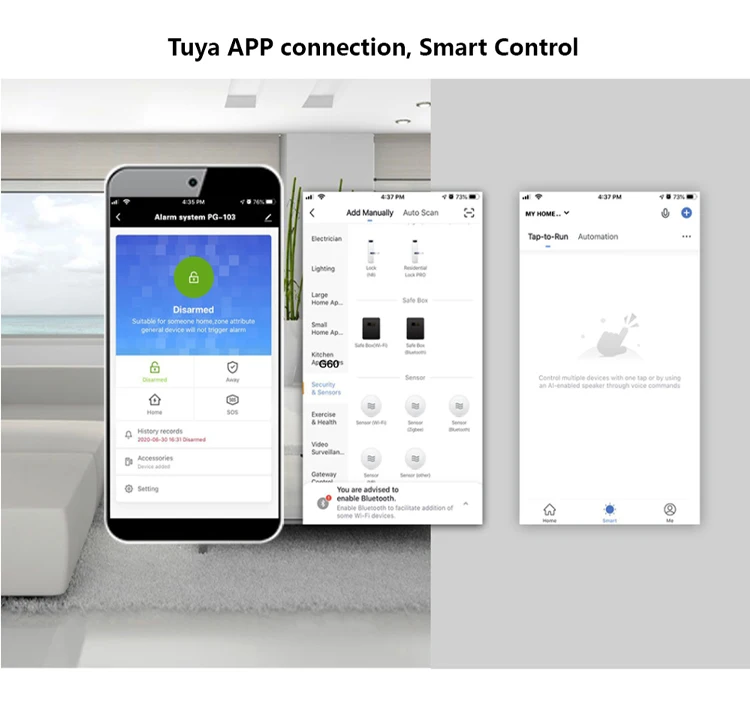 Smart Home Security - 12 Languages Switch Menu Touch Screen App