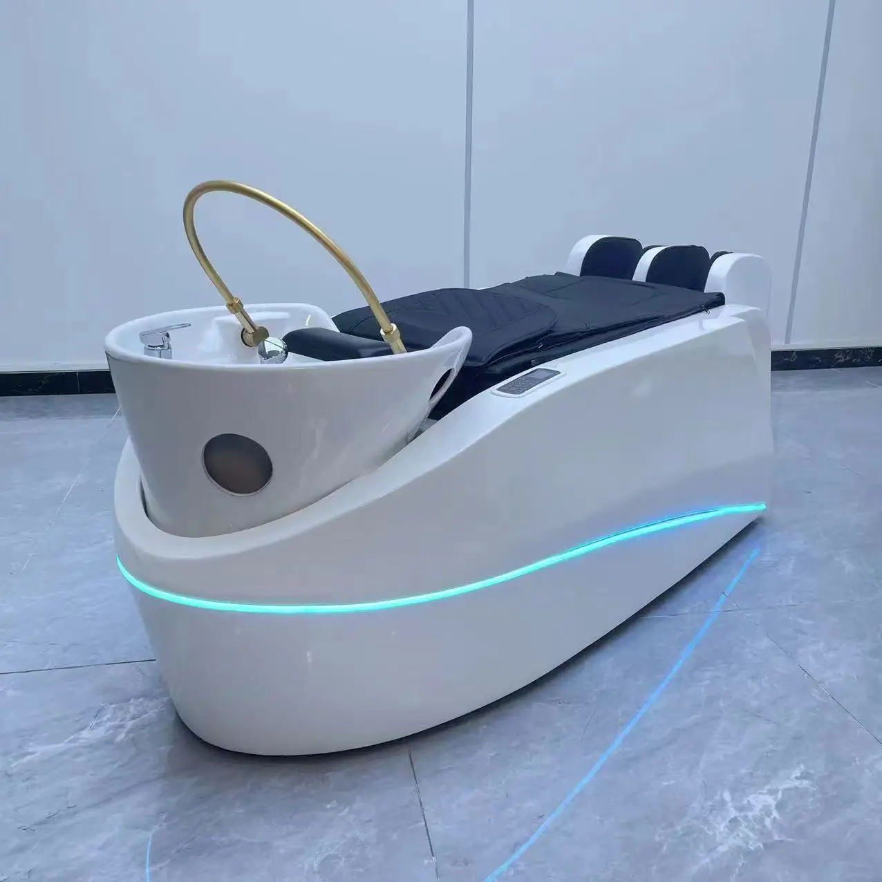 Modern Hair Salon Furniture Backwash Units Shampoo Bed Electric Massage ...