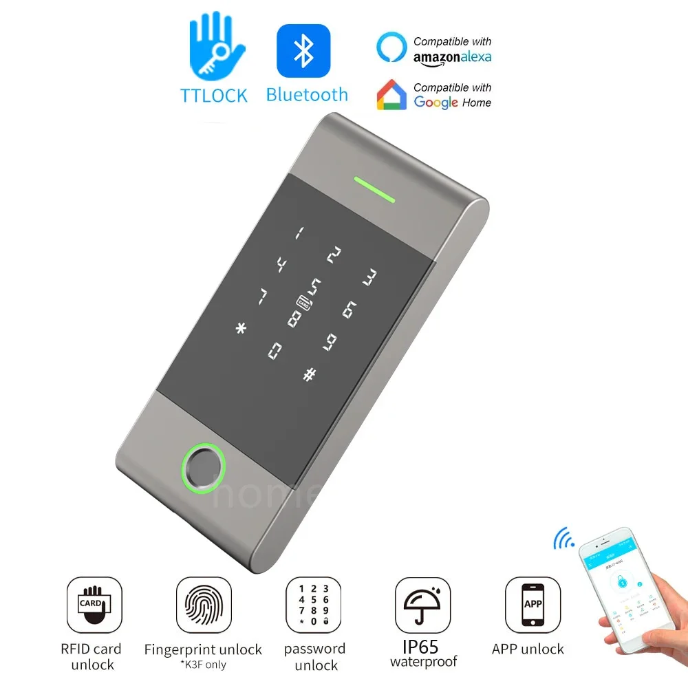 Waterproof Fingerprint Biometric Ttlock Access Controller Keypad Fingerprint Waterproof Keypad ...