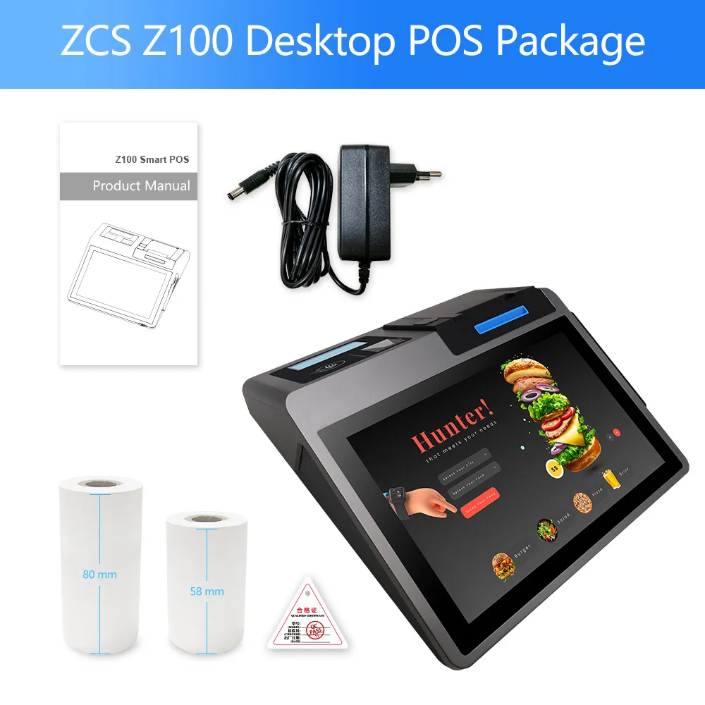 Restaurant Food Order Pos Machine Z100 Dual Screen 10.1 Inch Pos Cash ...