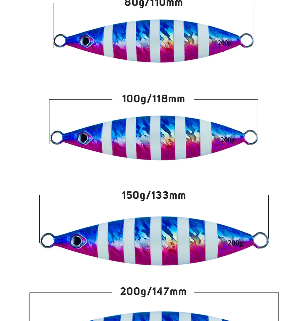 Factory Price 3d Eyes Simulated Jig Lure 60/80/100/150/200g Slow Jerk Metal Jig For Deep Sea ...