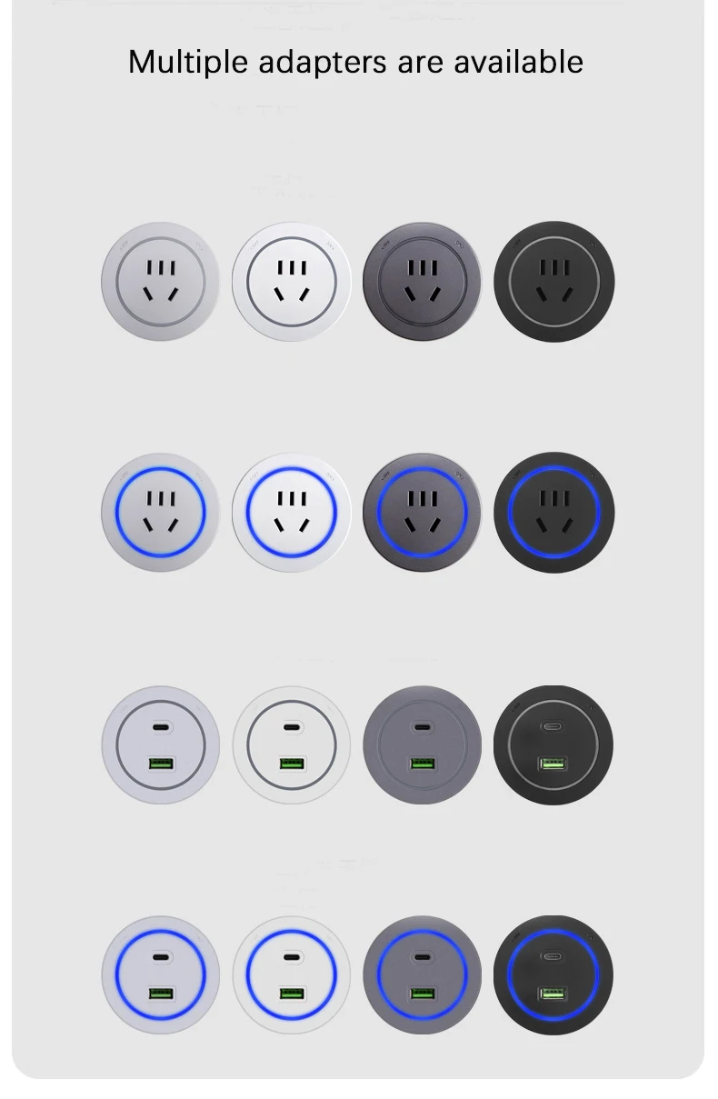 Aluminum Wall Track Socket - Movable Modular Power Rail