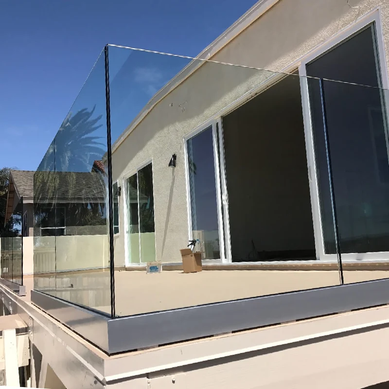 Aluminium U Channel Kaca Tempered Desain Pagar Tangga Untuk Balkon ...