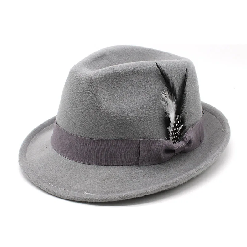 Wholesale Gentleman Trendy Fedora Hat Jazz Wide Brim Felt Hat Dress ...