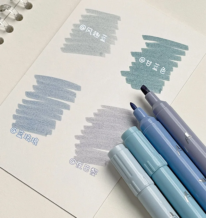 Cute Gradient Double Tips Block Highlighters - 12 Colors