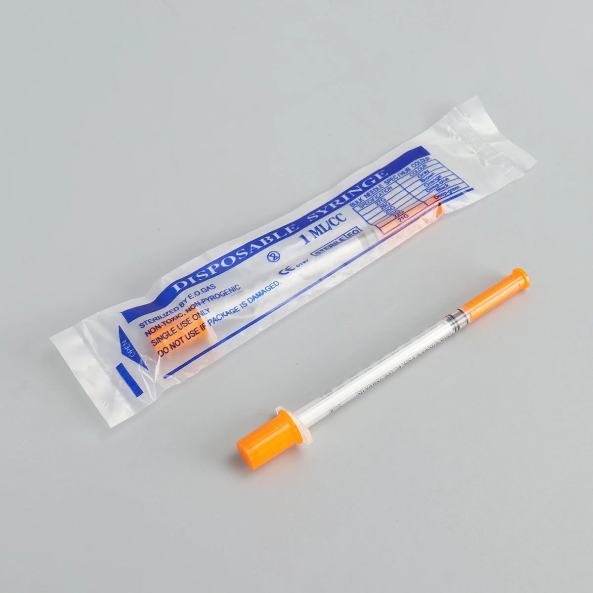 Disposable Orange Insulin Syringe with Needle - 1ml, CE Certified ...