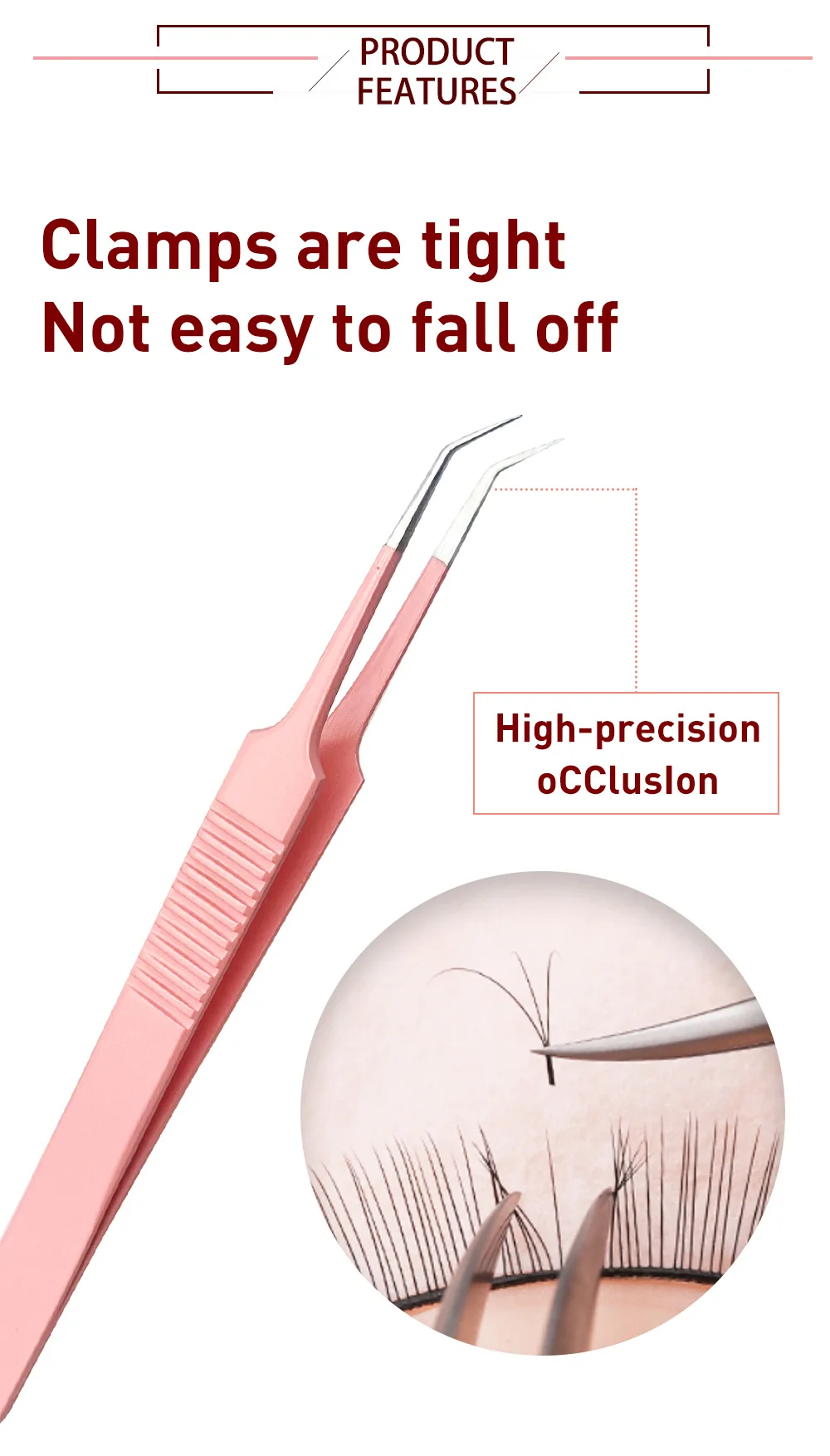 Fiber Tip Lash Tweezers Strong Hold Slim Thin Straight Volume Tweezers ...