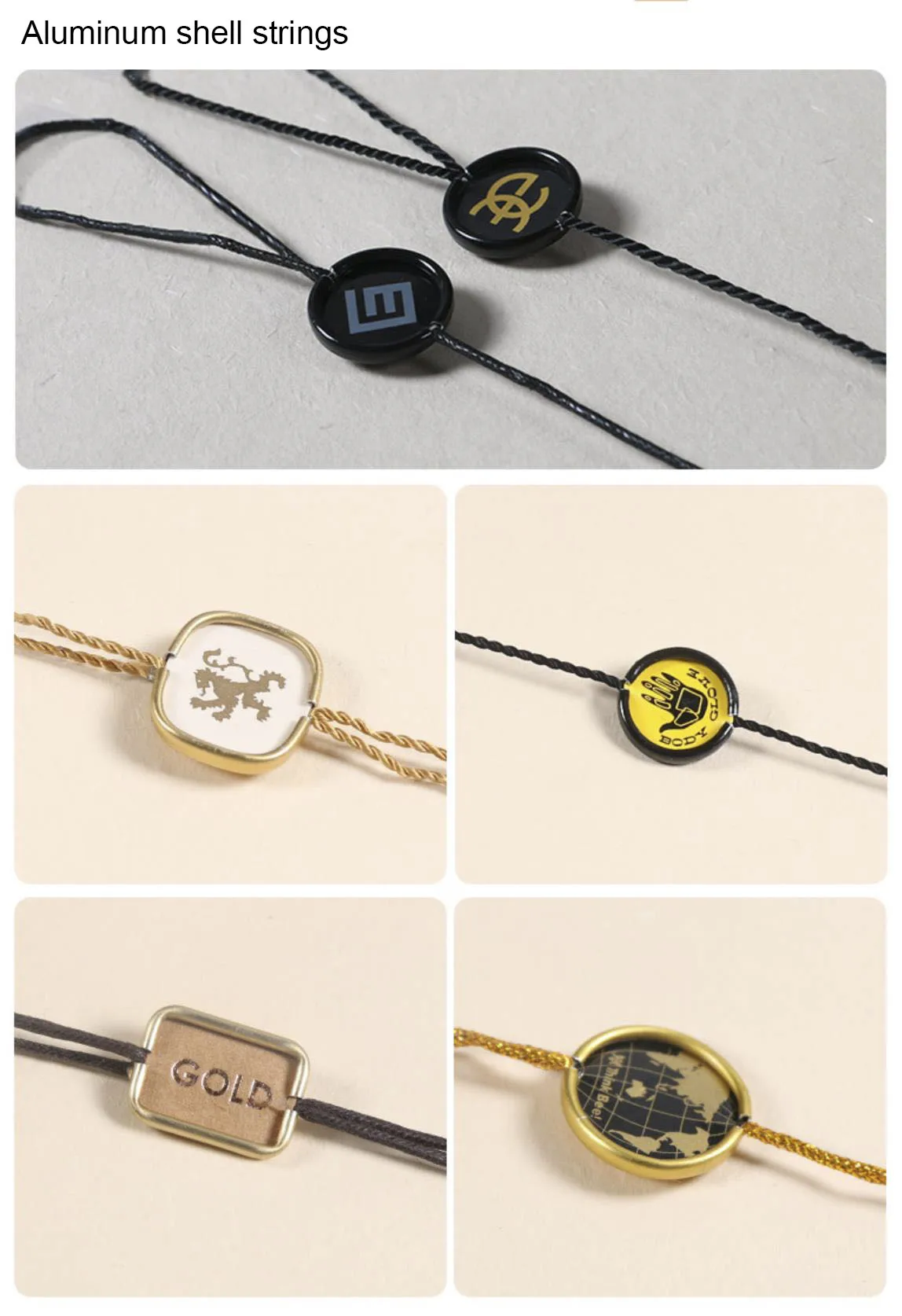 Custom Garment Hang Tag Loop Clothes String Seal Lockable Polyester ...