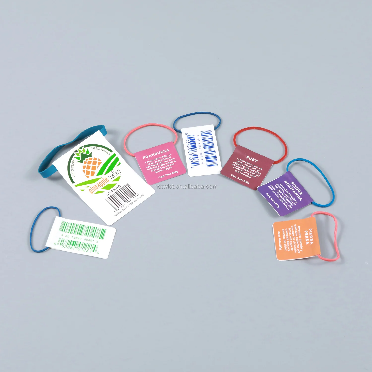 Customized Rubber Bands with Vegetable Tags for Bundling