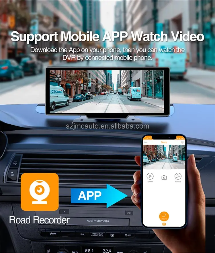 Jmc Uhd 4k Wifi Rear View Mirror Dash Cam Night Vision Car Dvr Recorder 10.26 Inch 2560*1440p ...