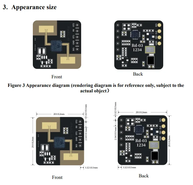 Ai-thinker 24G Radar Sensor Module for Smart Home Detection