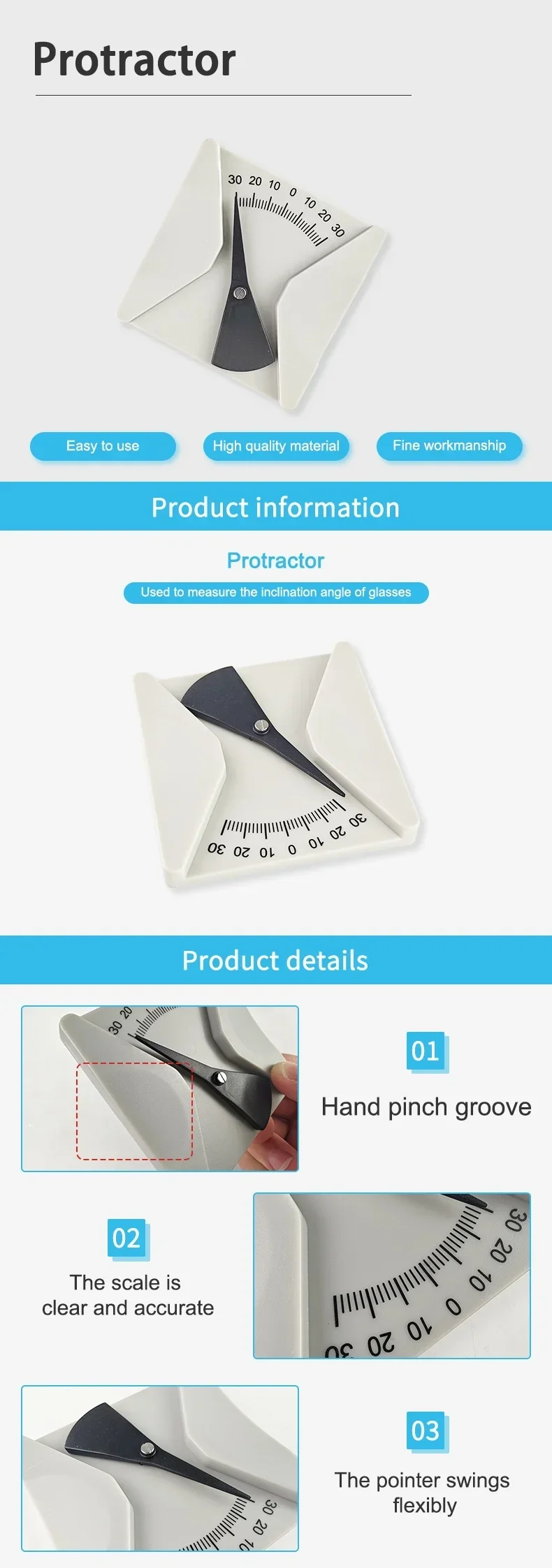 Optical Measurement Instrument Glasses Measuring Eye Angle Ruler ...