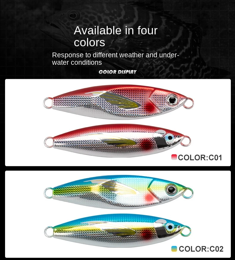 Rakuyu 3d Luminous Belly Wing Bait 40g 60g 80g 100g Sea Fishing Lead Artificial Hard Jigging ...