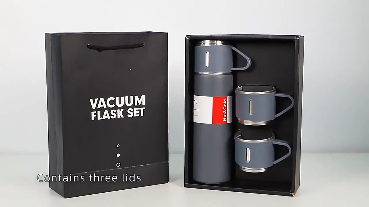 Vacuum Flask Set Gift Stainless Steel Outdoor Metal Sport Water Bottle ...