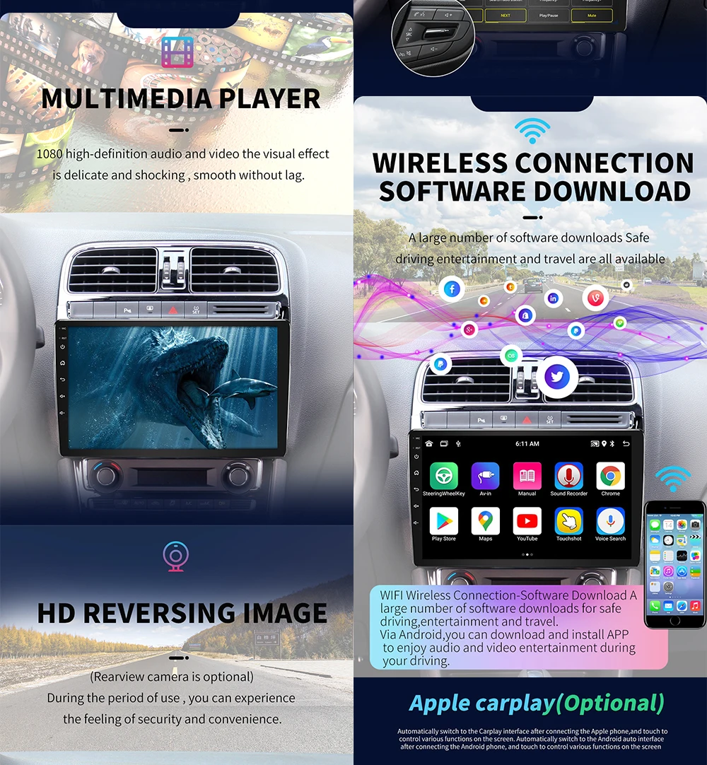 Ac8227l Android 11 Carplay/android Auto Gps/bt/wifi/fm Reverse Camera ...