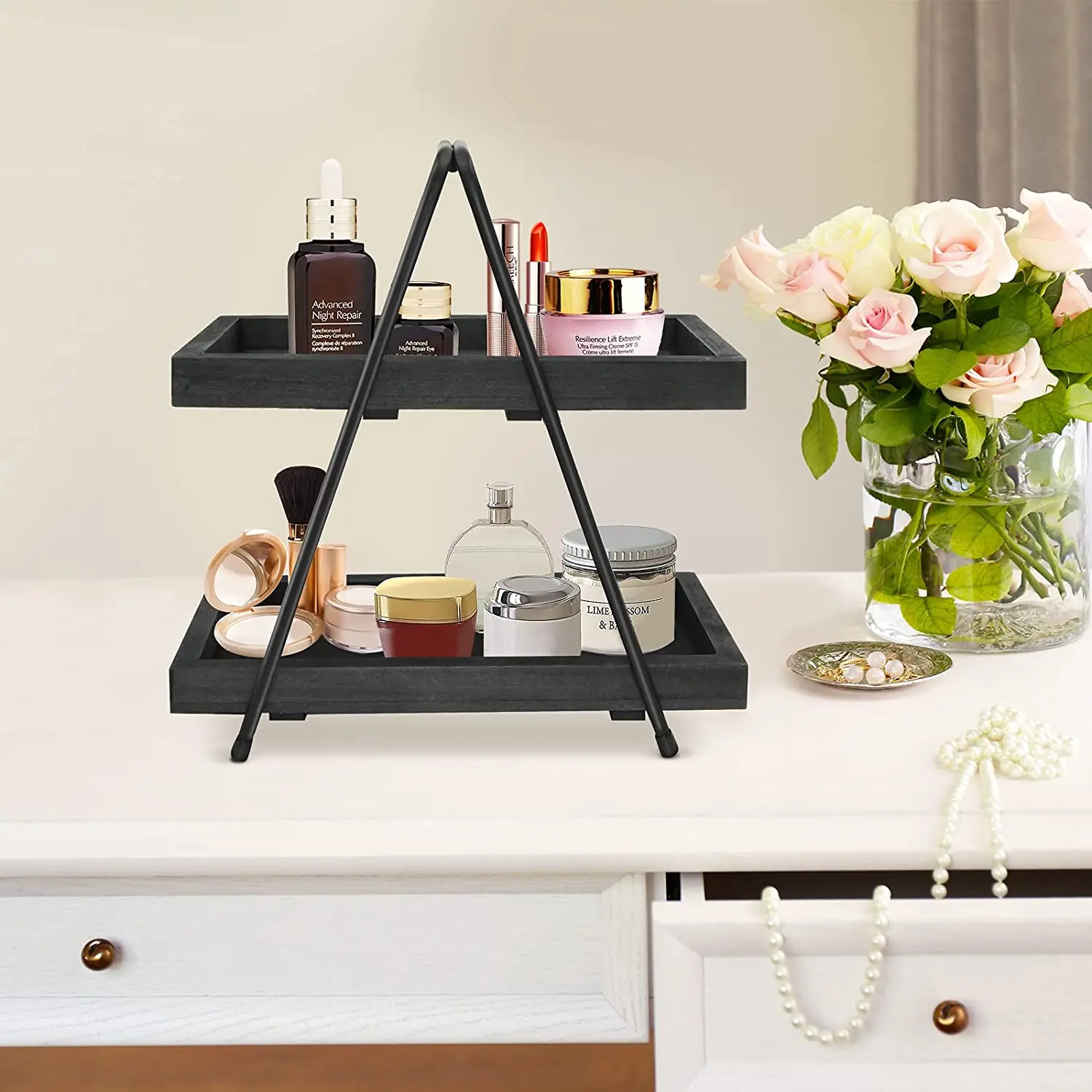 2 Tier Bathroom Counter Top Organizer Counter Standing Rack Cosmetic ...