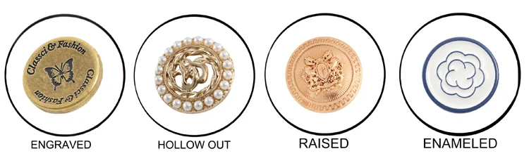 Fashion Custom Botones Logo Para Ropa Decorativo Gold Cloth Alloy Coat ...