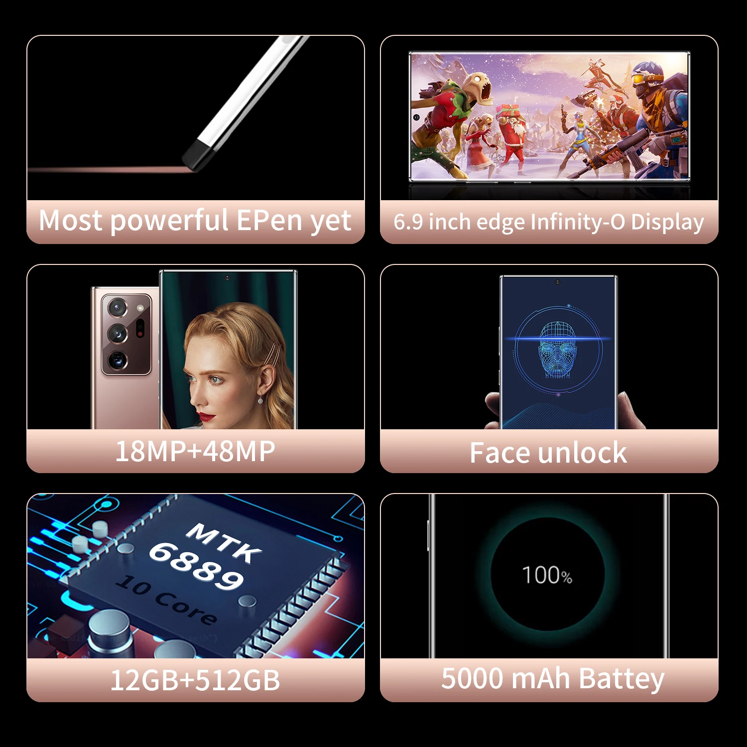 Wholesale Note20u+ Mobile Phone 12gb+512gb Large Memory Smartphone Face ...