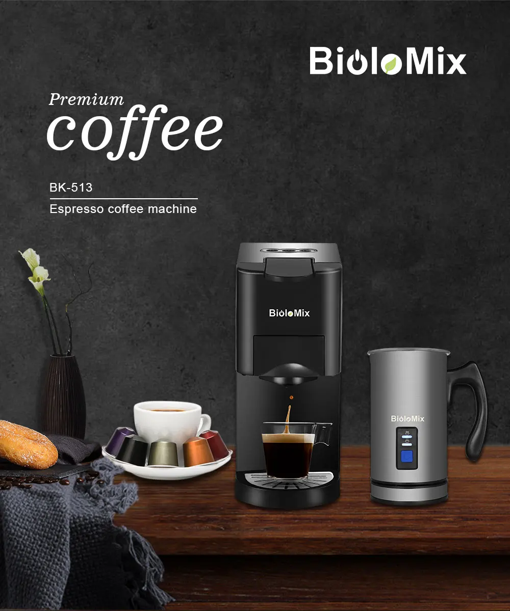 BioloMix 3 in 1 Espresso Coffee Machine - 19 Bar, 1450W, Compatible ...