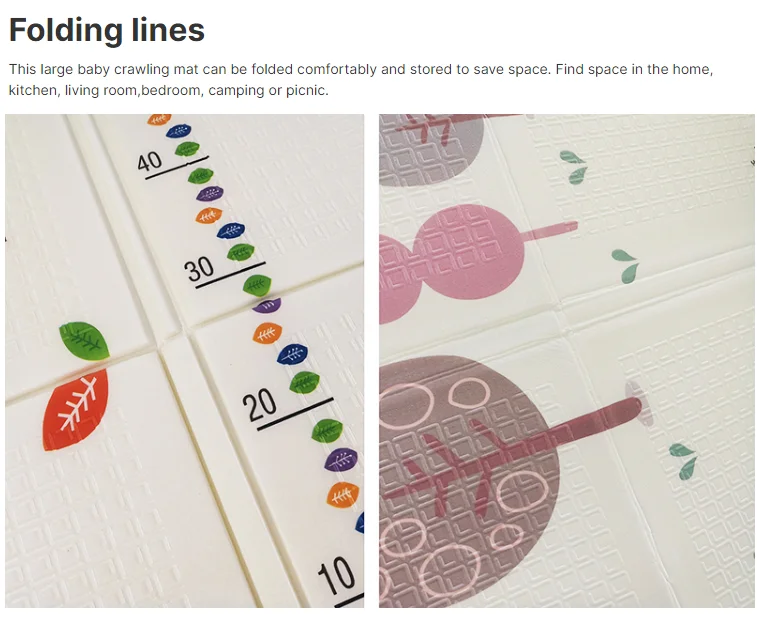 Eco Friendly XPE Foam Rolling Baby Play Mat - Safe & Fun