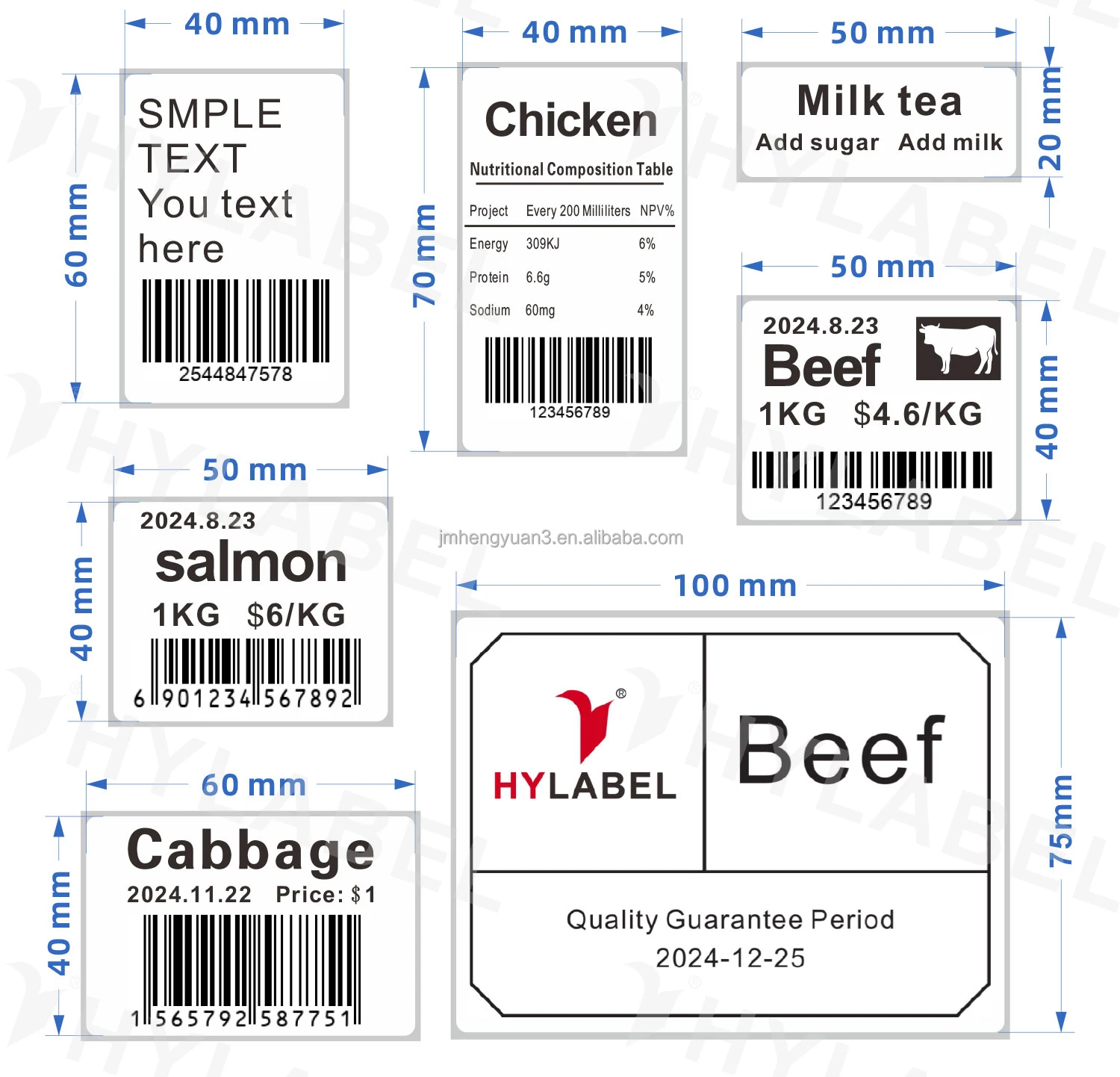Freezer Grade 4x2 4x3 4x4 4x6 4x8 Inch Thermal Synthetic PP Label ...