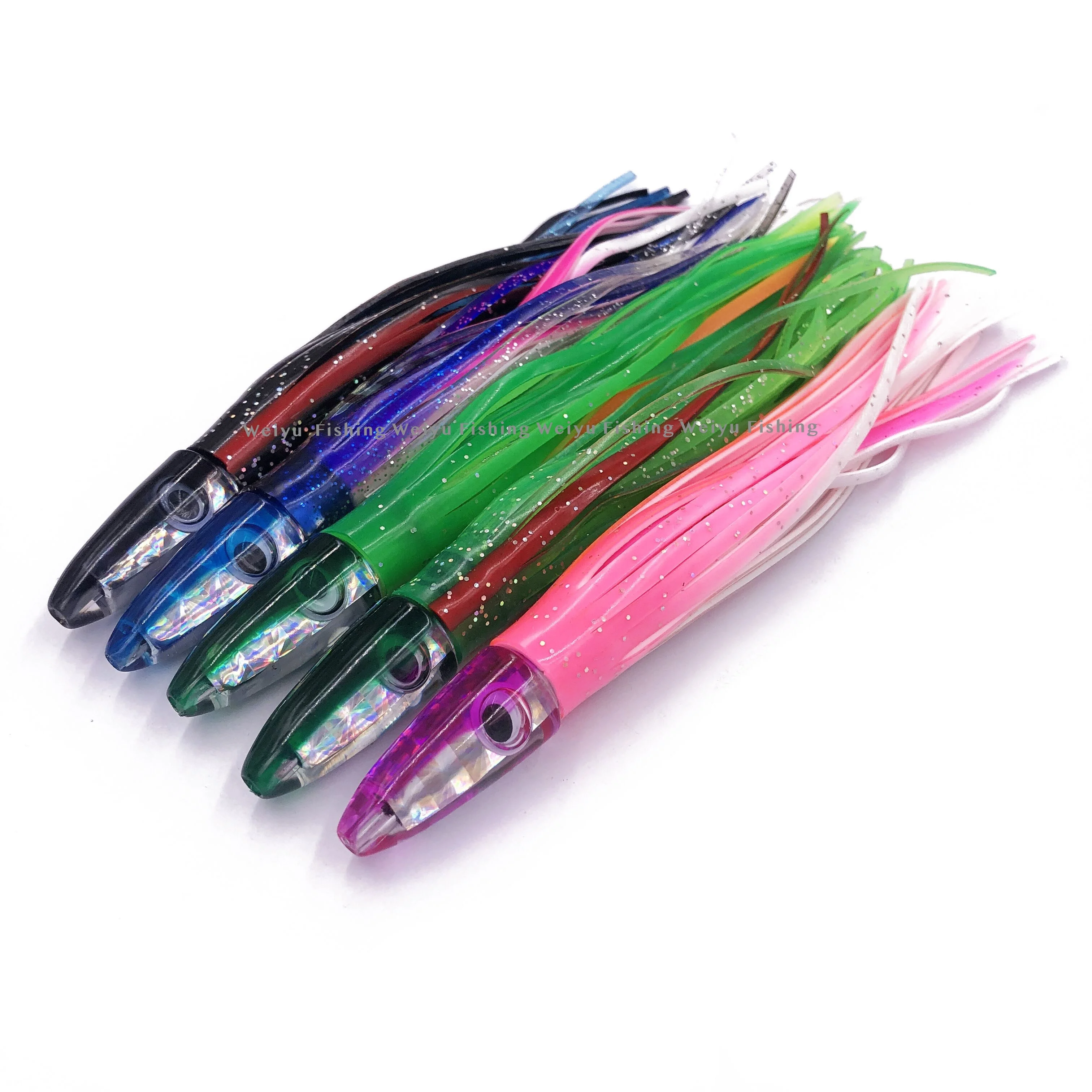 OEM multi colored resin head lure saltwater wahoo trolling fishing lure ...