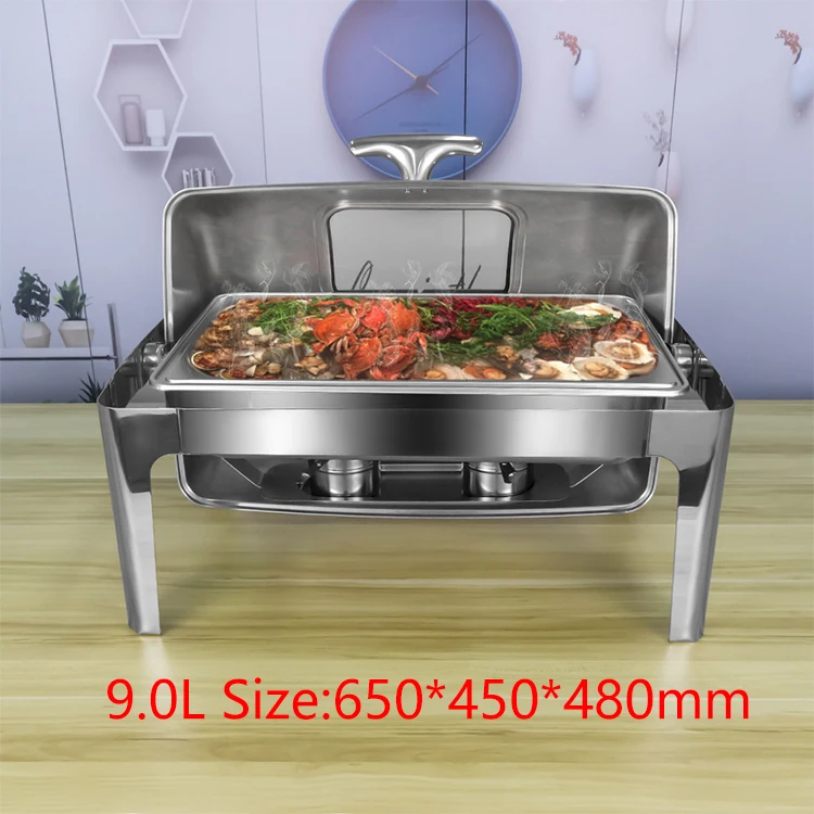 Food Buffet Display Round Rectangle Roll Top Chafing Dish Buffet Set ...