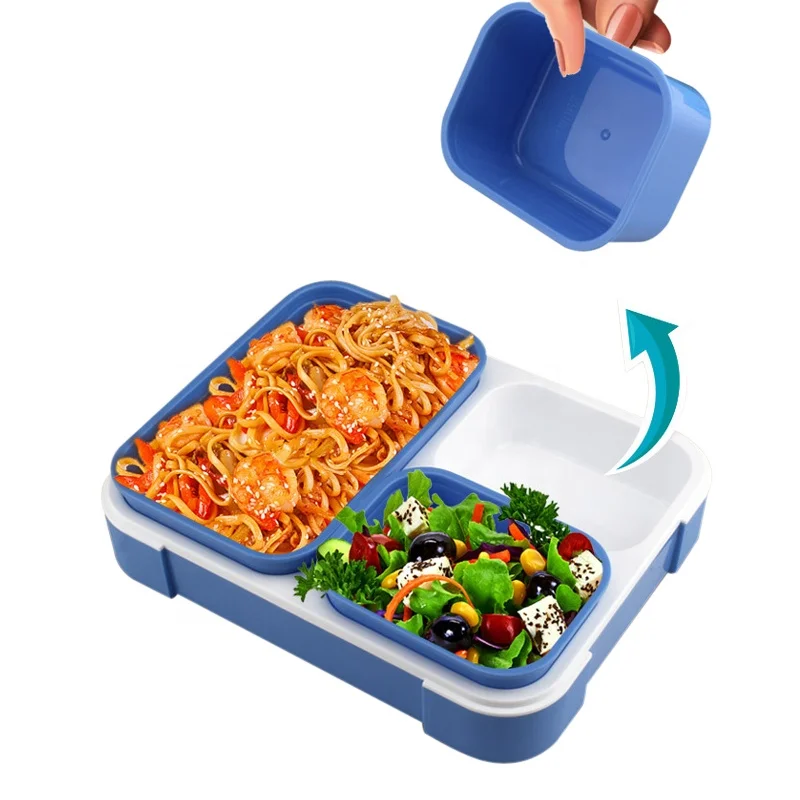 Food Grade Double Wall Pp Plastic Square Airtight Lock Food Lunch Box ...