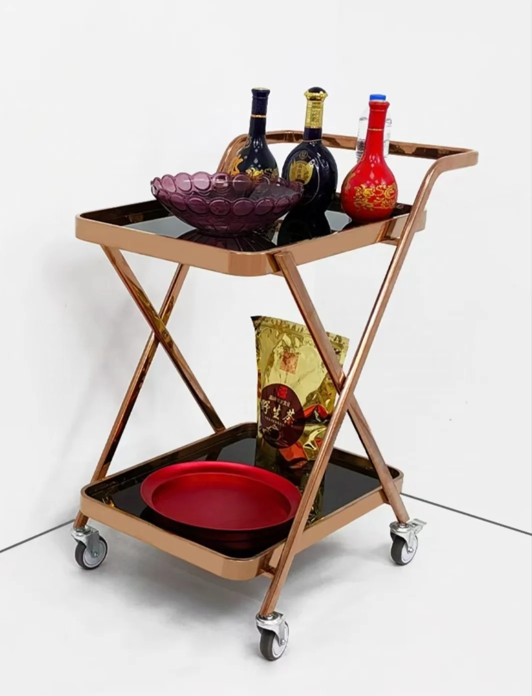 Hot Sell Wood Liquor Trolley Furniture Wooden Bar Cart Trolley Tea ...