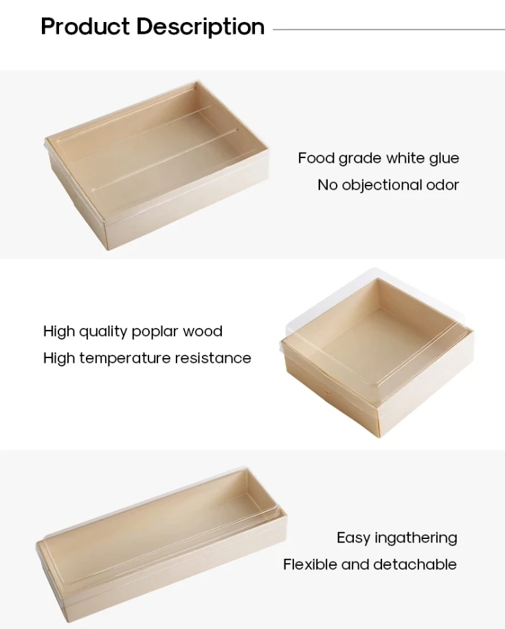 Eco Friendly Biodegradable Wooden Takeaway Sushi Dessert Bakery ...