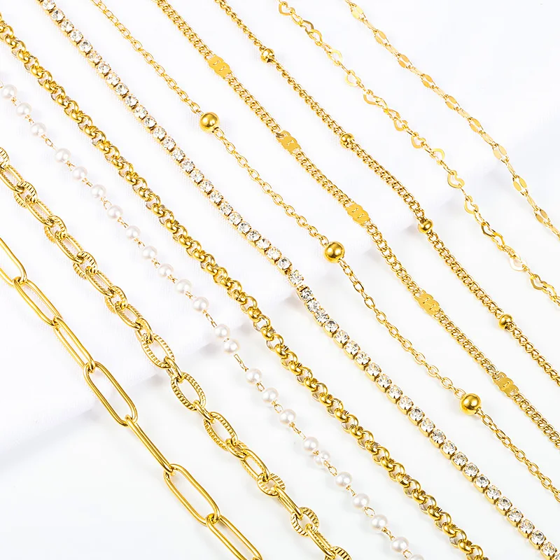 JIAYE Designer Minimalist Necklace - Double Stainless Steel Chain for Women