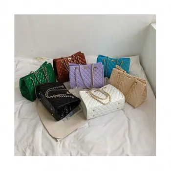Quilted 2023 Patent Leather Shoulder Purses Designer Chains Plaid Hand ...