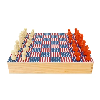 Wooden Chess Box With Drawer 25 Years Manufacturer American Flag Themed ...