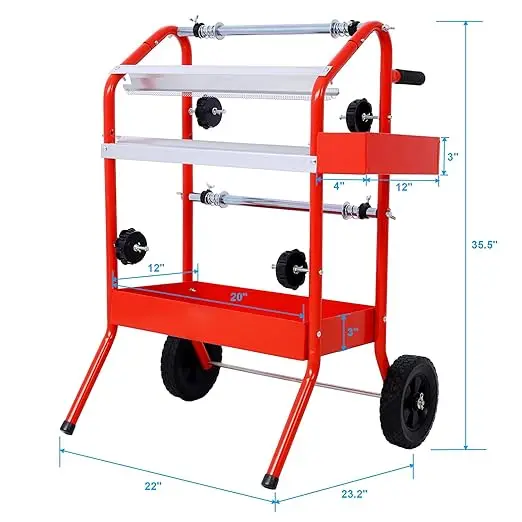 Jh-mech Masking Paper Dispenser Trolley - Durable & Mobile