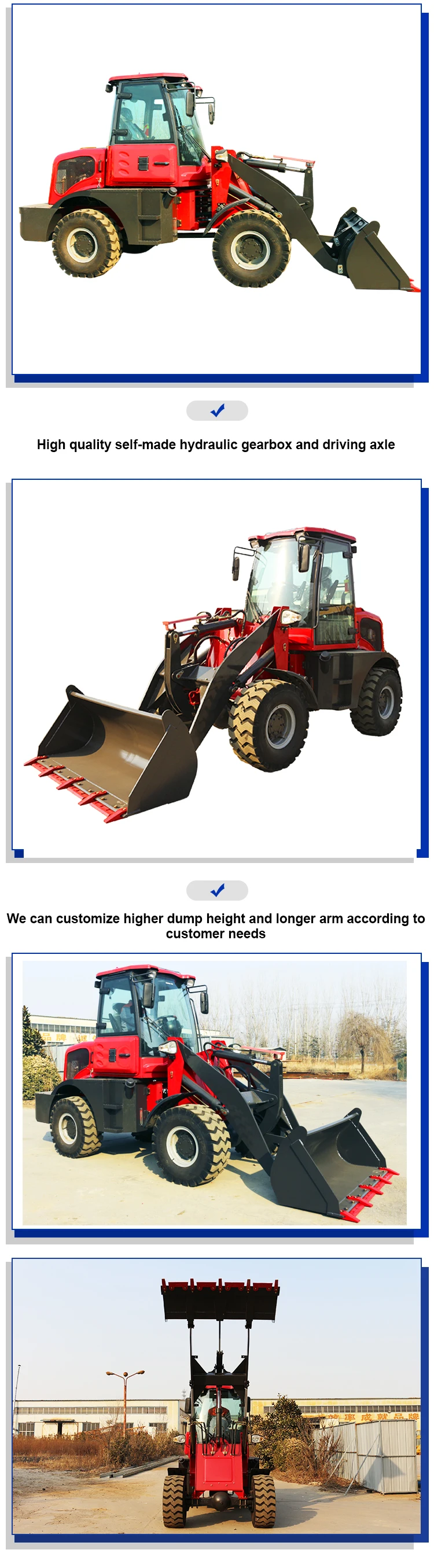 Mini Front End Loader Compact Loader 1.5 Ton 2 Ton 2.5 Ton 3 Ton Wheel ...