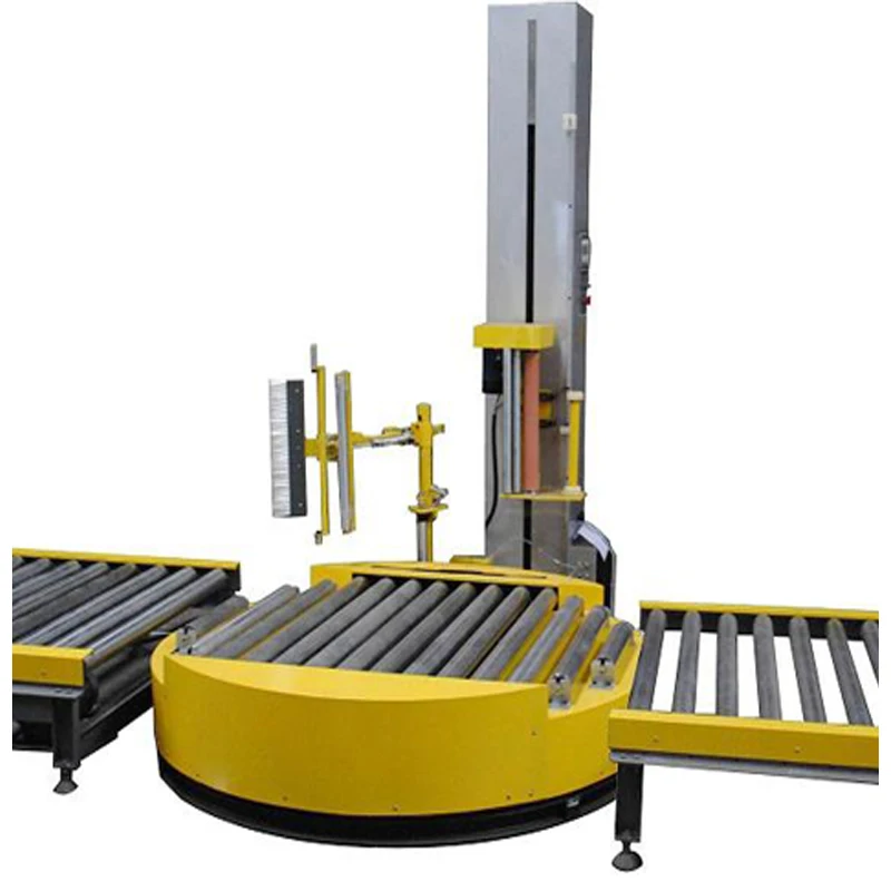 Fully-auto Turntable Conveyorized Pallet Stretch Wrapper Pallet Stretch ...