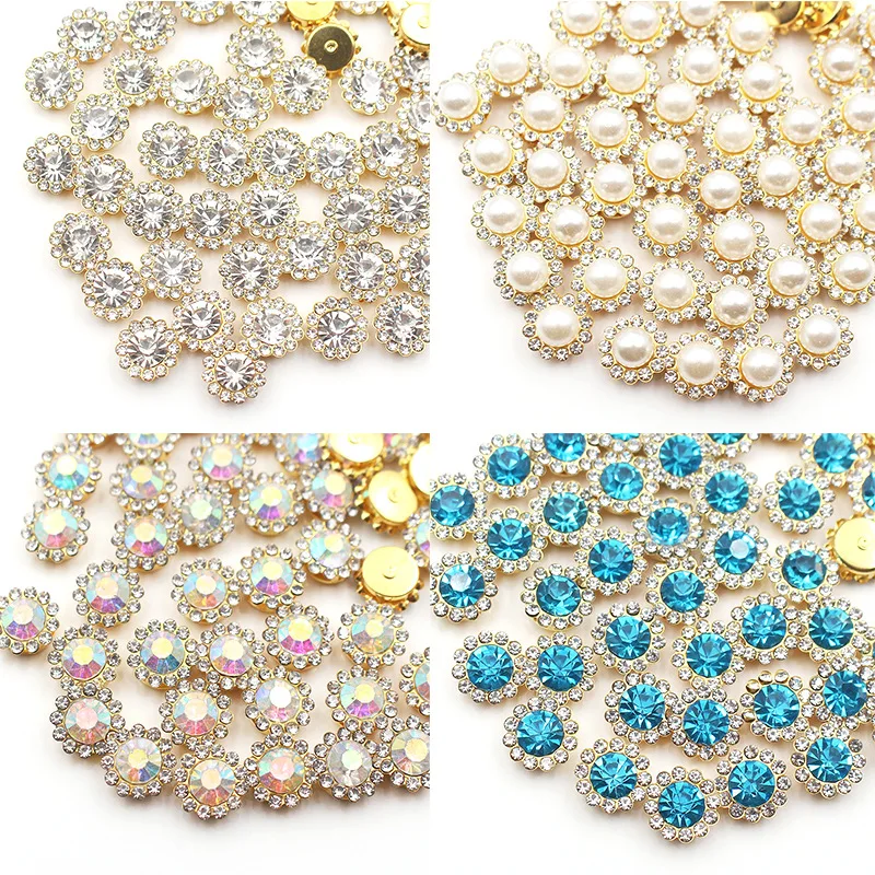 Wholesale Sun Flower Claw Setting Rhinestone Mix Color Flatback Sewing ...