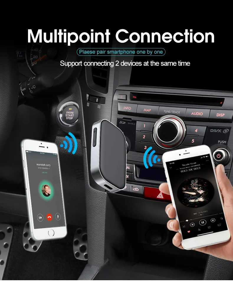 HG J22 Car Bluetooth Aux Adapter Noise Cancelling Bluetooth 5.0 Vehicle ...