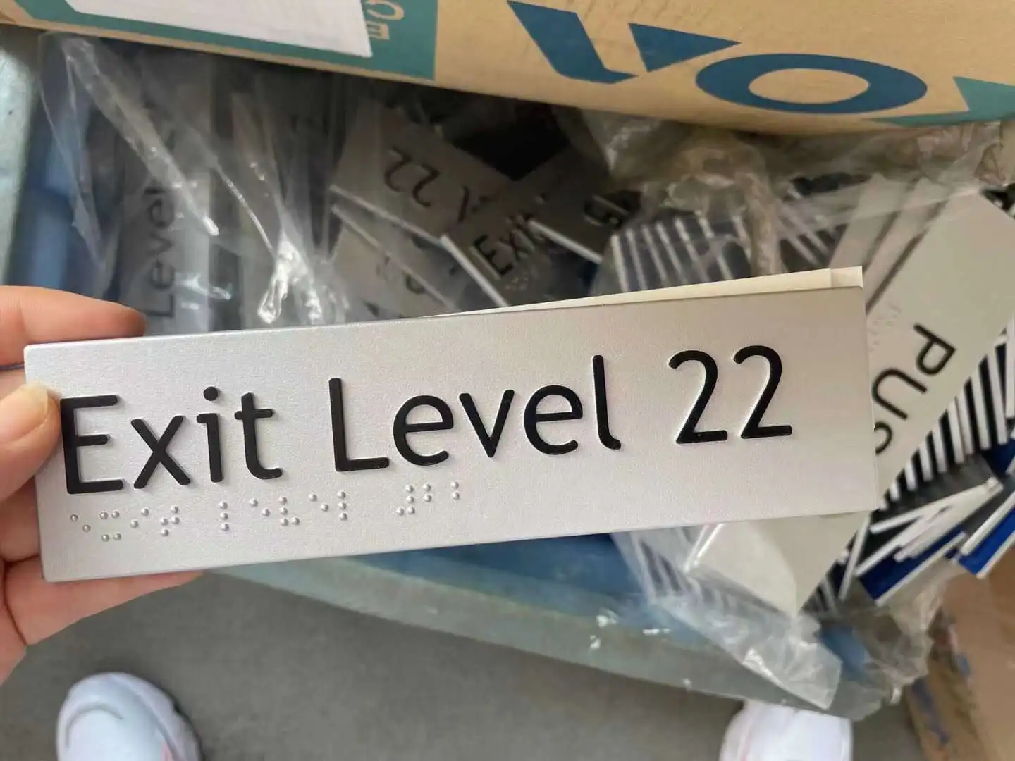 Exit Level Plastic Tactile Braille Signs for Construction Projects ...