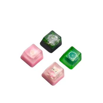 Personality Keycaps Resin Keycap Girly Heart Cute Pink Green Mechanical ...