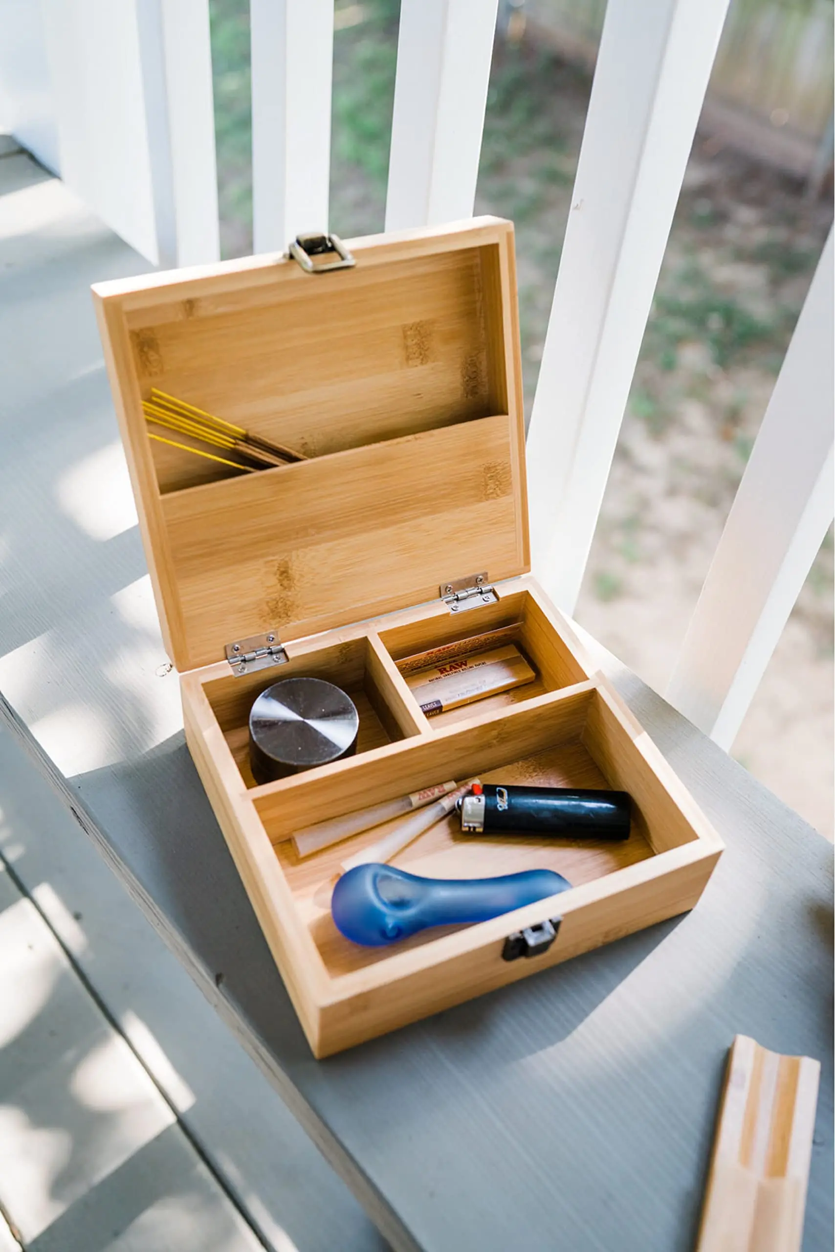 Wooden Cigar Humidor Stash Box With Lid with Humidor Hygrometer ...